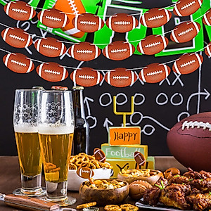 6 Pieces Football Banner Party Decorations Sports Paper Bunting Game Day Birthday Garland Football Theme Hanging Banners Assembled for Home Wall Decor School Party Favor Supplies Photo Props Backdrop