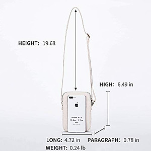 YONBEN Small Crossbody Purse Zipper Cell Phone Bag Mini Shoulder Purse Wallet Smart Phone Wallet with Credit Card Solts (Black, 4.72”(L) 0.78”(W) 6.49”(H))