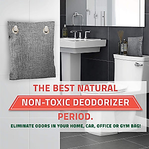 Charcoal Air Purifying Bags 1 Pack, Activated Bamboo for Moisture Odor Absorber, Natural Car Air Freshener, Shoe Deodorizer, Odor Eliminators for Home, Pet, Closet - (1x200g)