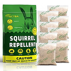 Ksqurelnb Squirrel Repellent Outdoor, Chipmunk Repellent Outdoor for Plants, Squirrel Deterrent, Keep Squirrels Away from Garden, Get Rid of Squirrels, Mint Squirrel Repellents for Attic-8P