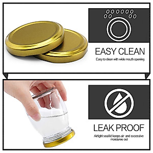 KAMOTA lass Jars, 32 PACK 6 oz Clear Yogurt Jars With Gold Lids, Glass Pudding Jars Yogurt Jars Ideal for Jam, Honey, Wedding Favors, Shower Favors(200ml)