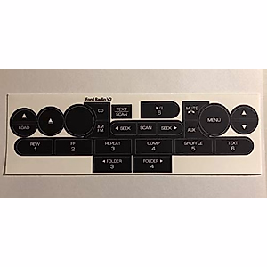 Decal USA brand FITS; 2005 2006 Ford Mustang 4.6 GT Shaker 500 & Convertible Replacement Radio Button Stickers Decals New USA CD Player 6 DISC 6-CD Button Overlay Kit