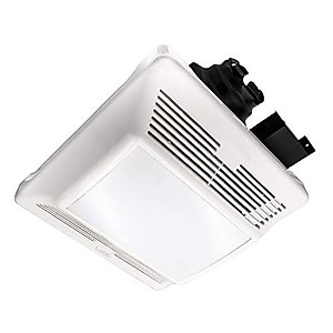 Maxxima Luvoni 90 CFM Bathroom Exhaust and Ventilation Fan with Light - 1 Sone Quiet Noise Free Operation, Ceiling Mounted Ventilator with Built-in LED Light and White Grill