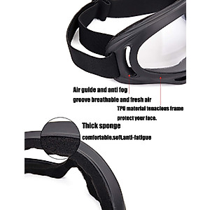 CAREONLINE Safety Ski Goggles, Unisex Snow Snowboard Safety Glasses Anti-Fog UV Protection