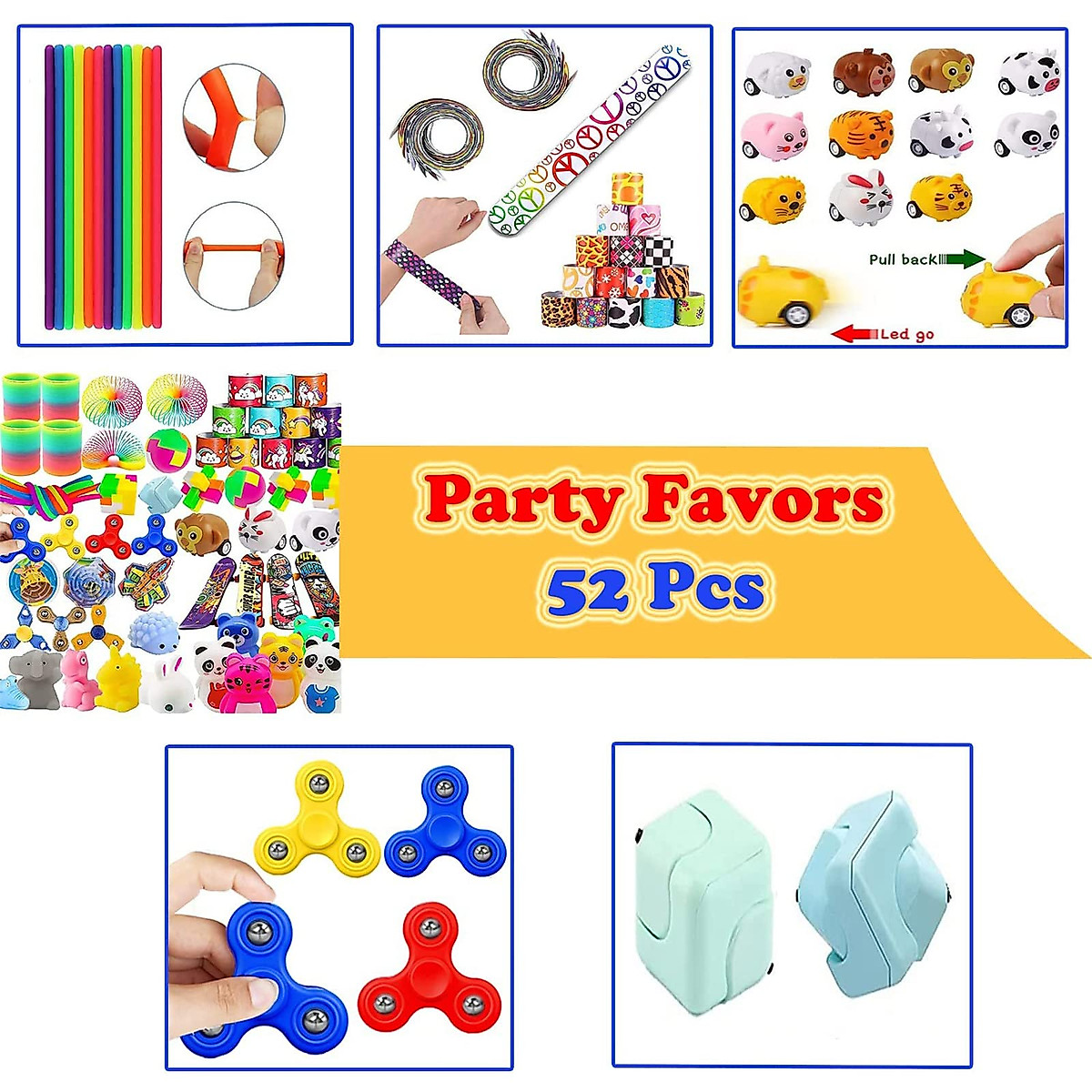 52 Pcs Party Favors for Kids 4-8, Birthday Gift Toys, Stocking Stuffers, Treasure Box Toys, Carnival Prizes, School Classroom Rewards, Pinata Stuffers, Goodie Bags Filler for Boys and Girls 8-12