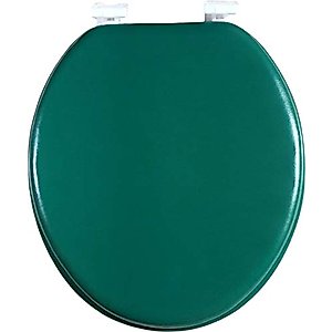 J&V Textiles Soft Round Toilet Seat With Easy Clean & Change Hinge, Padded (Hunter Green)*