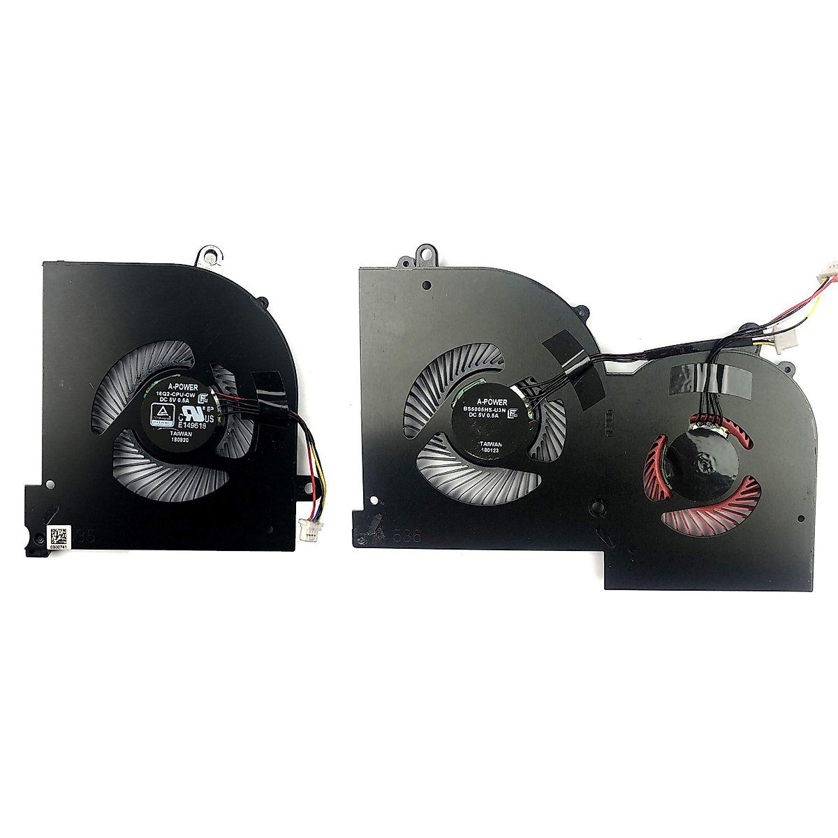 CPU Gpu Cooling Fan Pair Fans Replacement for MSI GS65VR GS65 Laptop MS-16Q2 16Q2-CPU-CW 16Q2-GPU-CW Series