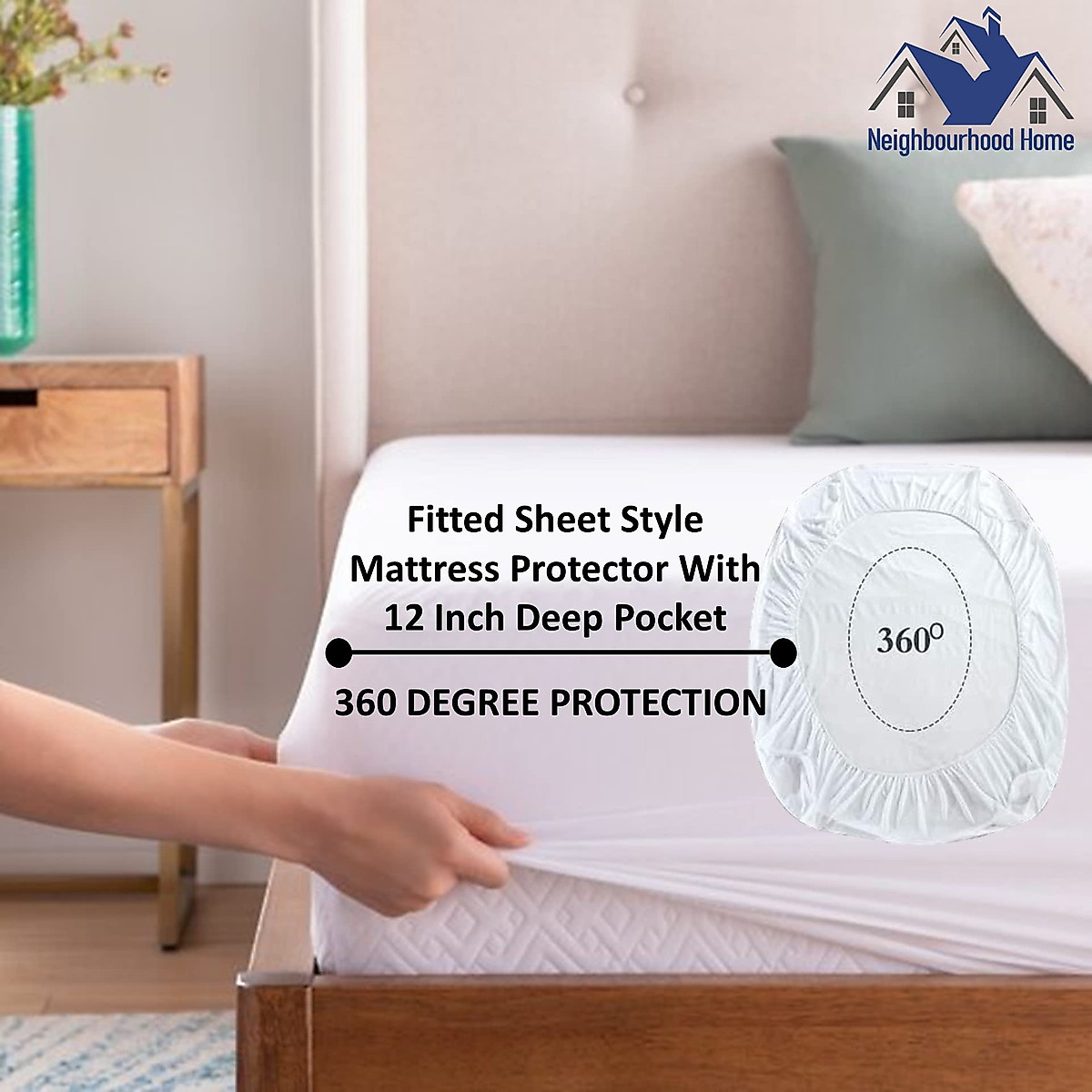 Split Mattress Protector for Adjustable or Split Beds, 100% Waterproof Terry Cotton - Fitted Sheet Style Breathable Mattress Cover - 12" Deep Pocket [Split Queen (2 PC 30" X 80")]