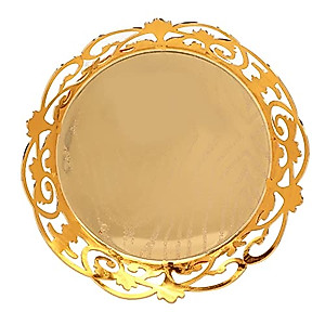 Kitchen Countertop Tray Gold Serving Bowl Turkish Serving Tray Gold Cupcake Stand Snacks Serving Tray for Cupcake Display Birthday Party Dessert Wedding
