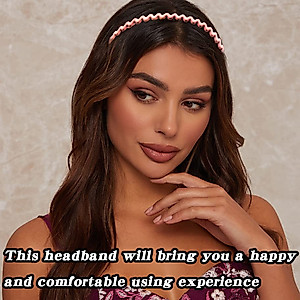 Yeshan Plastic Teeth Headbands, Wavy Headbands with combs Non-slip Thin Hair bands for Women Girls Hair,Pack of 6