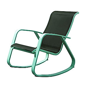 Lounge Chair, Patio Lounge Chairs Upholstered Rocking Chair, Rubber Wood Frame Rocker Chair with Detachable Cushion, PP Cotton Padded Seat for Living Room Balcony, Support 150KG Durable (Color : A) (