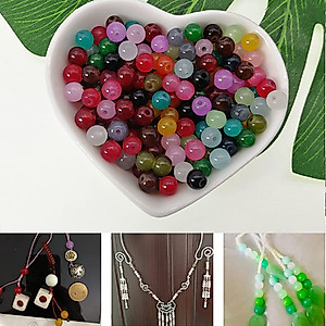 Pamir Tong 1500PCS 6mm Glass Round Beads Bulk， Imitative Jade Beads, Bracelet Loose Beads for Jewelry Making Earring, Necklaces, and DIY Crafts (6mm)