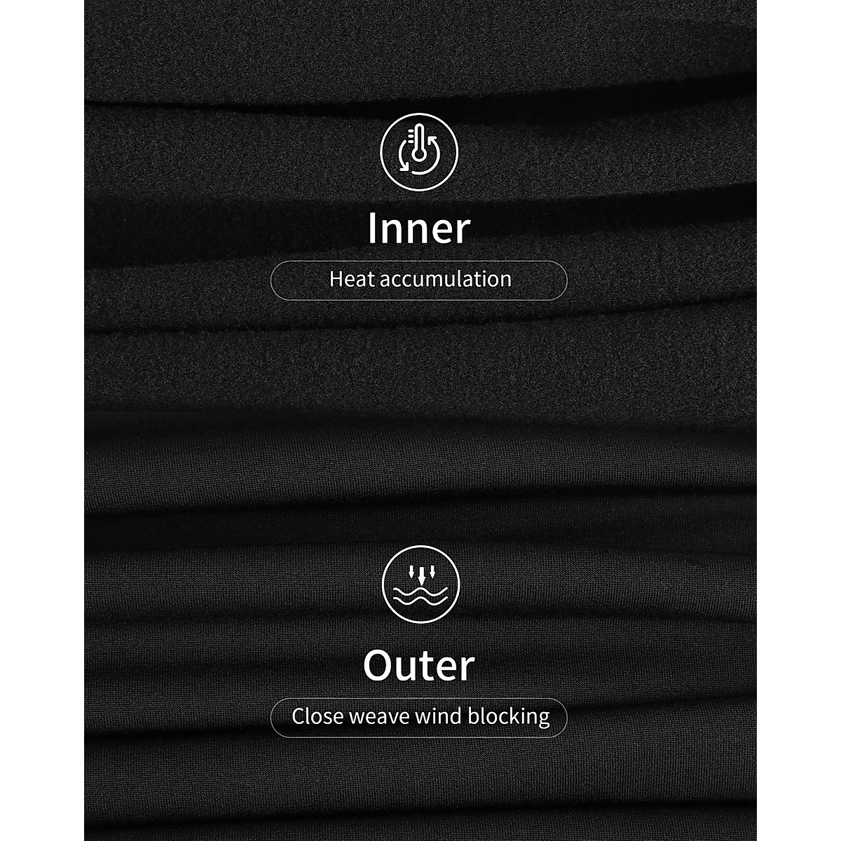 WEERTI Thermal Underwear for Men Long Johns Mens with Fleece Lined, Base Layer Men Cold Weather Top Bottom (Black M)