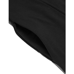 COOFANDY Long Hooded Cardigan Ruffle Shawl Collar Open Front Lightweight Drape Cape Overcoat with Pockets (Black Pattern, M)