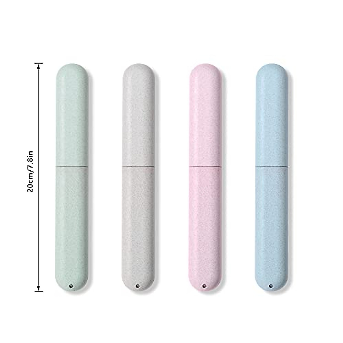 LOVEWEE 2 Pcs Travel Toothbrush Case Box Plastic Portable Toothbrush Holder for Travel, Business, Home, Camping, School (Yellow)