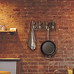 sfycc Coat Hook, Hook Rack, Wall Hook Rack, 4 Tri Hooks, Metal Clothes Hook, Rustic Coat Rack for Entryway Bathroom Bedroom Kitchen(1-Pack)