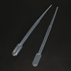 Bettomshin 300Pcs 2ml Plastic Disposable Pipettes 5.63" Length Clear Graduated Transfer Pipettes Liquid Dropper for Ear Eye Essential Oils Alcohol Paint Makeup Lab