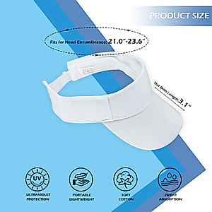 Unisex Sports Sun Visor Hats Open Top Bingo Run Visors Hat for Tennis Golf Travel Summer Beach Pool (Colorful Set, 10)