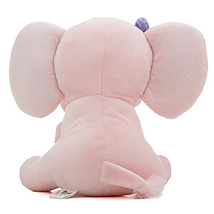 KINREX Elephant Stuffed Animals – Stuff Animal Plush Toy for Babies Girls Boys, Elephants Plushie Teddy Bear Toys for Birth Stats Baby Shower Infant Newborn Boy & Girl, Pink Measures 9 Inches