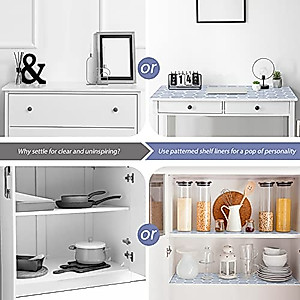 Glotoch Premium Non Slip Shelf Liner 12” X20FT, Non Adhesive Drawer Liner, Waterproof Shelf Liners for Kitchen Cabinets, Drawer, Fridge, Wire Shelving, Pantry, Bathroom-Heavy Duty, Lilac Geometric