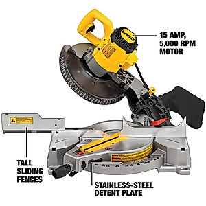 DEWALT Miter Saw, Single Bevel, Compound, 10-Inch, 15-Amp with w/Safety Goggle (DWS713 & DPG82-11C)