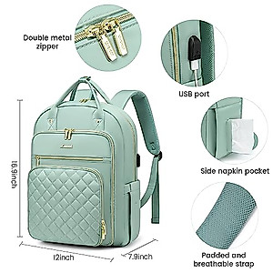LOVEVOOK Laptop Backpack for Women, Water Resistant Travel Work Backpacks Purse Stylish College Business Teacher Nurse Computer Bag with USB Charging Port, Fits 15.6" Laptop