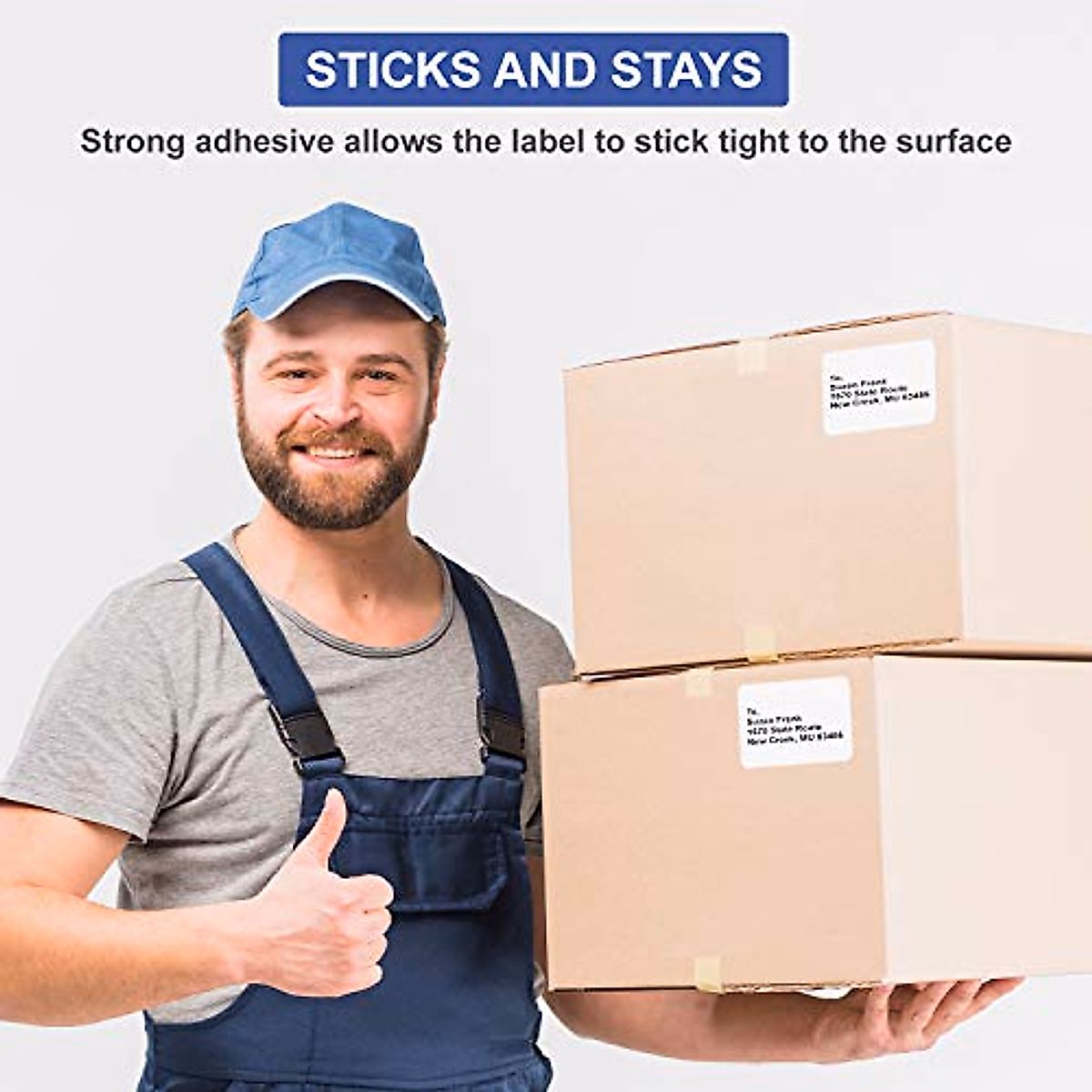 TYH Supplies Shipping Address Labels 3 1/3 x 4 Inch, White Matte, 300 Labels, Laser & Inkjet Printer, Strong Adhesive, Compatible with Avery 8164 & 5264 Template