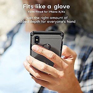 ImpactStrong Compatible with iPhone X Case/iPhone Xs Case, Heavy Duty Dual Layer Protection Cover Heavy Duty Case Designed for iPhone X/Xs 5.8 inch (2018) - Gun Metal