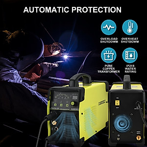Flameweld Tig Welder Machine - TIG250DP 250Amps HF TIG/Spot TIG/Pulse TIG/MMA TIG Welder with IGBT Inverter, 110V/220V Dual Voltage Welding Machine
