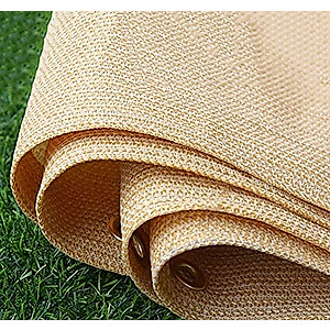 ALBN Balcony Screen Privacy Protection Outdoor Shading Net Windshield UV Protection HDPE Tear Resistant with Rope & Cable Ties, Height 1.1m/1.4m (Color : Beige, Size : 110x1000cm)