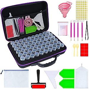 Jplovejp 60 Slot Diamond Painting Storage Case, Diamond Painting Accessories for Jewelry Beads Rings Charms Glitter Rhinestones