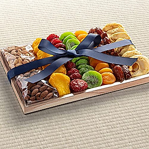 Paradise Dried Fruit and Nuts Tray Gift for Birthday, Christmas, Hostess, Business by Blue Bow Gourmet