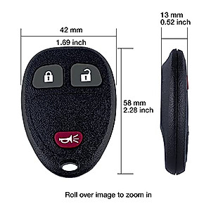 Remote Key Fob Control Replacement for Chevy Suburban Silverado Avalanche Traverse Tahoe Equinox Express, GMC Yukon Sierra Savana Acadia Enclave (OUC60270, OUC60221) 3btn 2 Pack