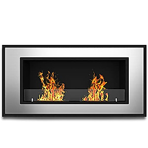 Elite Flame Tulsa Ventless Bio Ethanol Recessed or Wall Mounted Fireplace