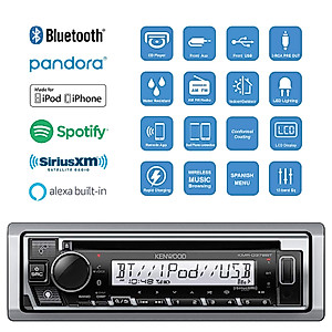 PKG-MR378BT Receiver Package + 6-1/2" Marine Speaker (KMR-D378BT & KFC-1633MRW)