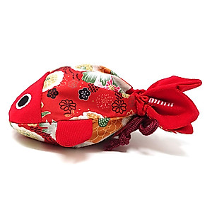 Honbay Cute Japanese Style Goldfish Drawstring Bag Gift Bag Cosmetic Bag Jewelry Pouch Coin Purse, 22x15cm/8.7x5.9inch (Red)