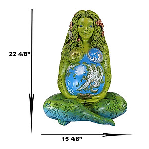Ebros Gift Millennial Gaia Green Earth Mother Nature Goddess Te Fiti Statue by Oberon Zell in Vivid Colors Home and Garden Decorative Figurine (Extra Large 23" Tall)
