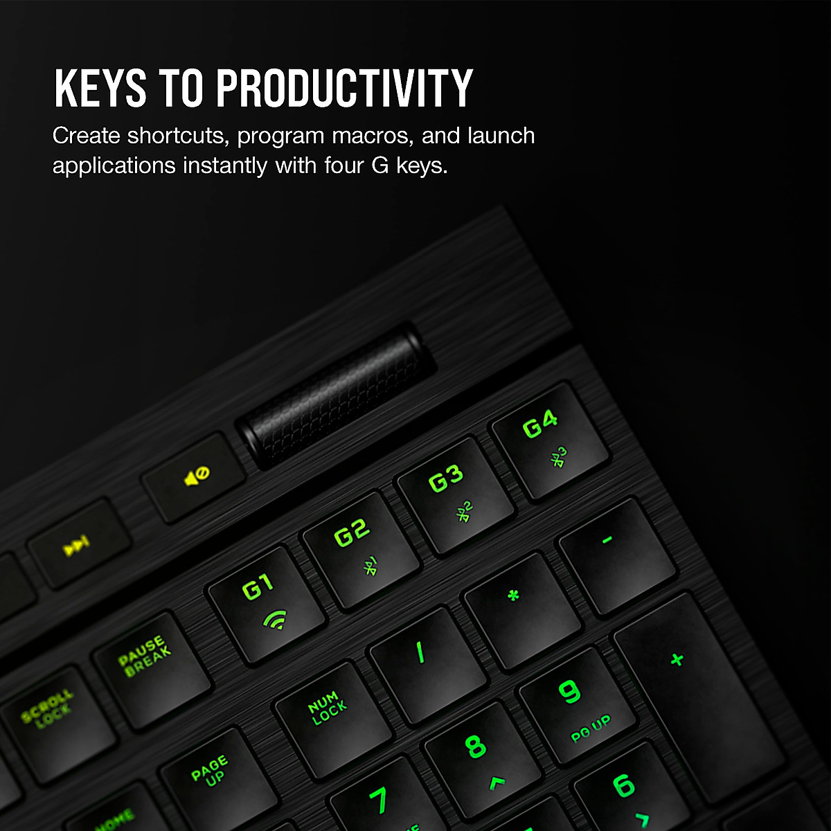 Corsair K100 AIR Wireless RGB Mechanical Gaming Keyboard - Ultra-Thin, Sub-1ms Slipstream , Low-Latency Bluetooth, Cherry MX Ultra Low Profile Keyswitches - NA Layout, QWERTY - Black