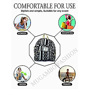 Generic Set Of Mini Backpack Pen case Coin Purse Hemp University Light Weight Backpack For Girl Black and White Small Small Backack