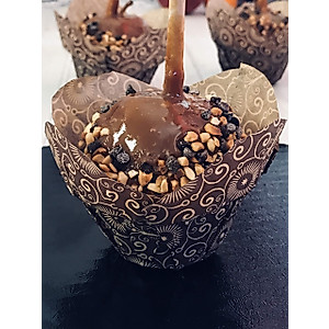 The Baker Celebrations Brown Lotus Crown Baking Cup Cupcake Muffin Liners; Made in Canada (Pack of 100)