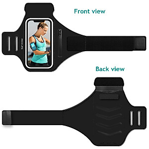Phone Holder for Running, Karvense Phone Arm Bands for Running Exercise Workout Jogging, for iPhone SE/13 mini/12 mini/11 Pro/8/7/6s, Samsung Galaxy, up to 5.4'', Cell Phone Armband with Zipper Pocket