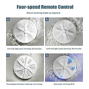 Portable Mini Washing Machine Usb Mini Washing Machine High Power Turbo Washer With 4 Speed Remote Control For Home, Business, Travel, College Room, Rv, Apartment