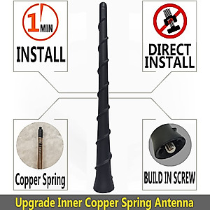 8 Inch Rubber Antenna for Dodge Journey (2010-2020), Dodge Journey Antenna - Car Wash Proof, Internal Copper Coil Antenna Mast Replacement for Dodge Journey