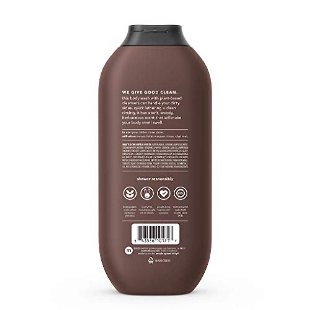 Method Men Body Wash, Sandalwood + Vetiver, Paraben and Phthalate Free, 18 fl oz (Pack of 1)