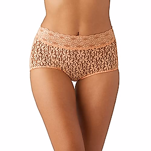 Wacoal Women's Halo Lace Brief Panty, Almost Apricot, Large