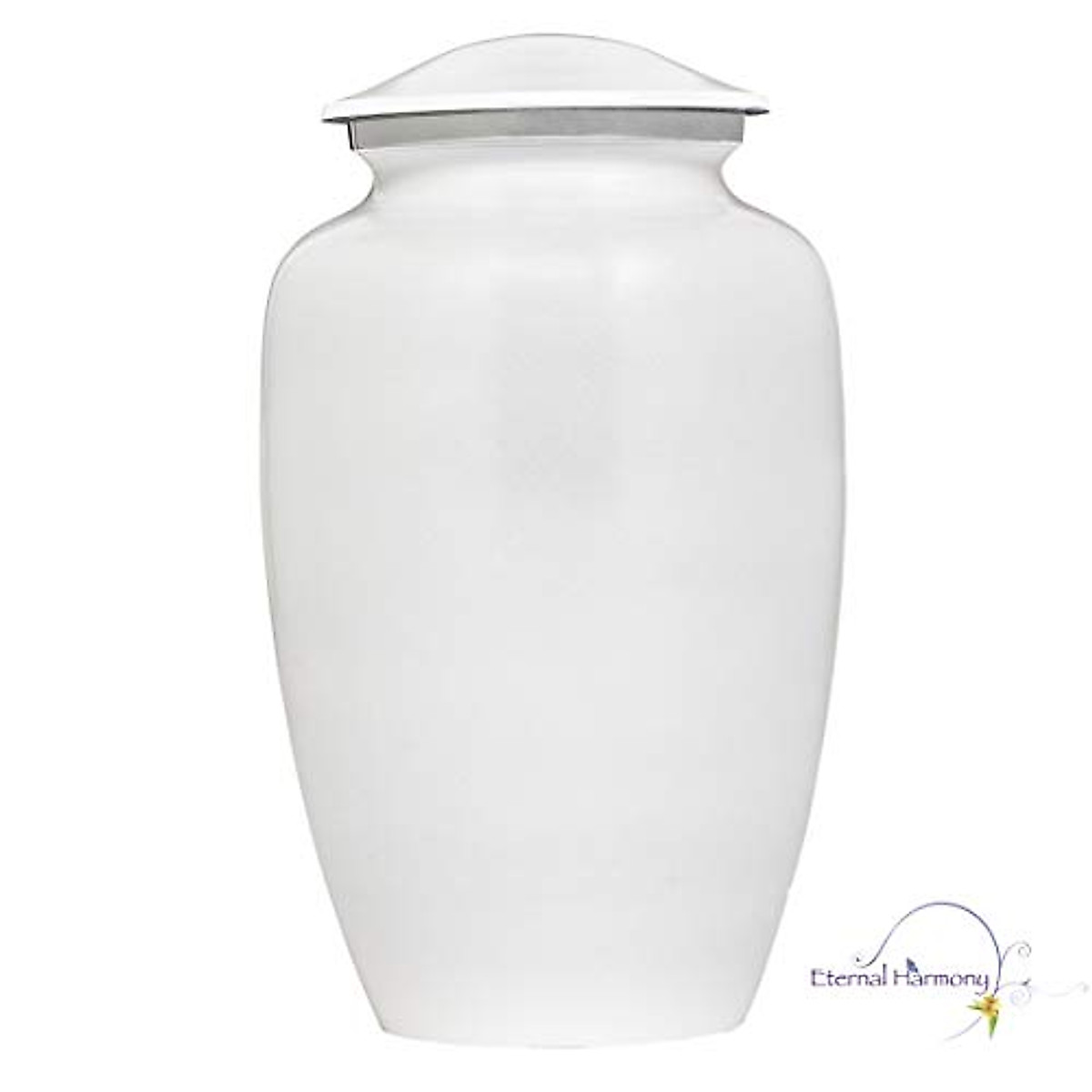 Eternal Harmony Cremation Urns for Human Ashes | Funeral Cremation Urn Carefully Handcrafted with Elegant Finishes to Honor Your Loved One | Elegant Decorative Urns Large Size with Velvet Bag (Pearl)