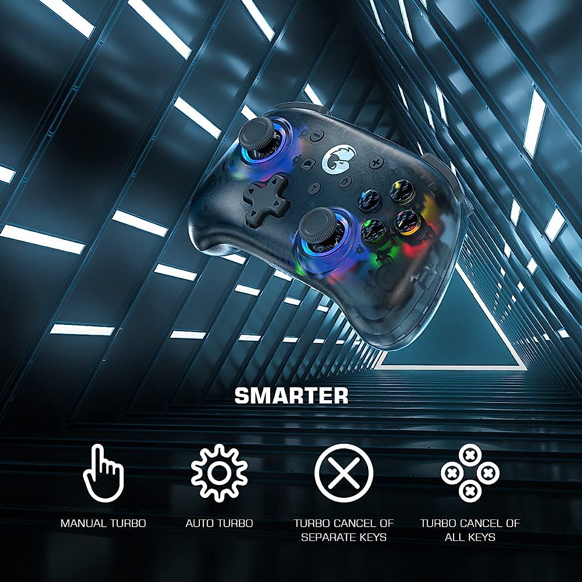 GameSir T4 Mini Wireless Game Controller for Windows PC, Android, iPhone, iPad, Switch - Dual Vibration, Bluetooth 5.0