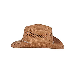 MG Womens Straw Outback Toyo Cowboy Hat, Brown