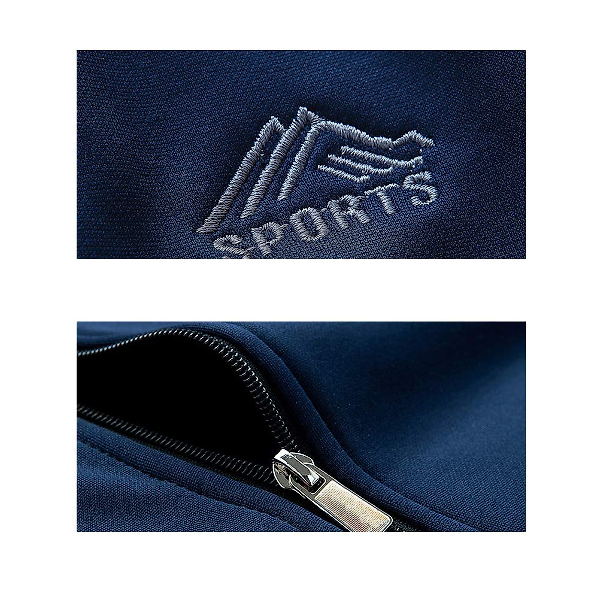 PASOK Men's Casual Tracksuit Long Sleeve Full Zip Running Jogging Sweatsuit Athletic Sports Set Light Gray M