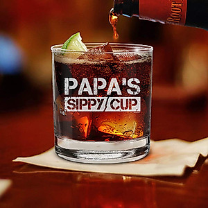 shop4ever® Papa's Sippy Cup Engraved Whiskey Glass Pregnancy Announcement for Grandpa Dad Glass
